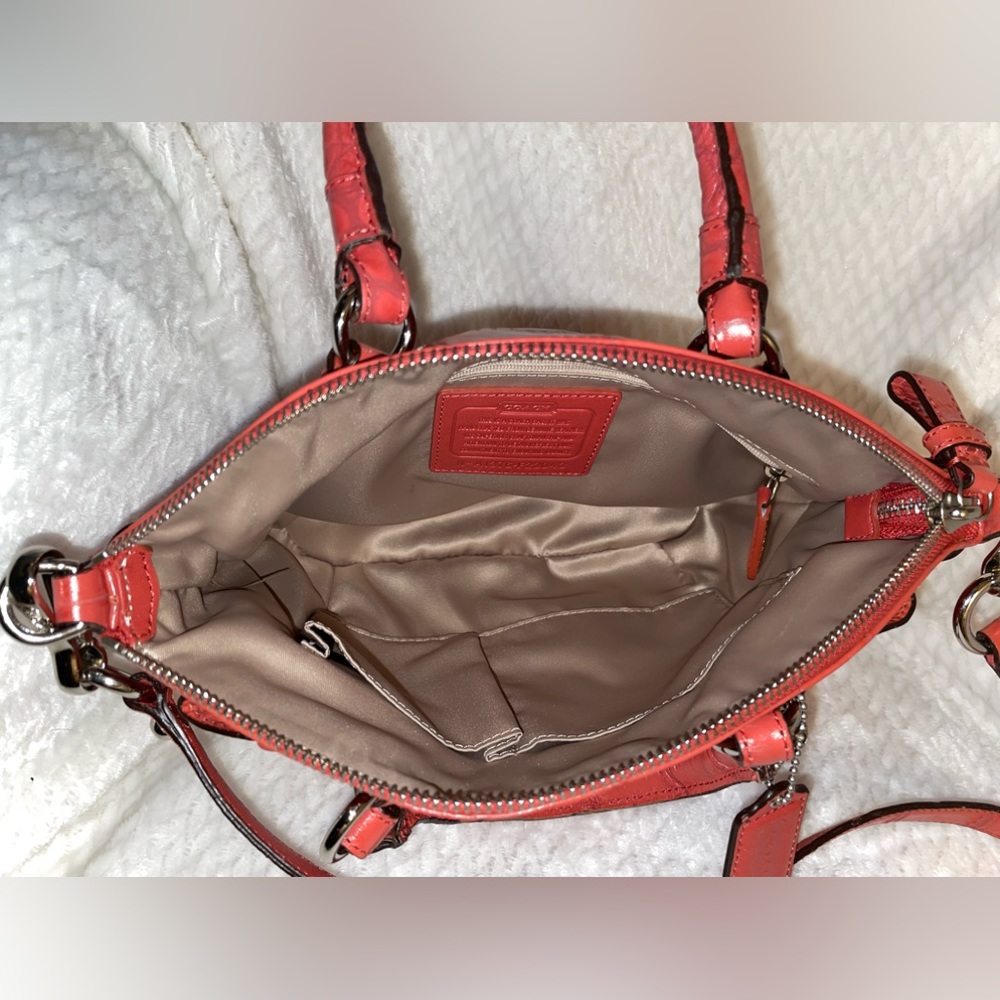 Coach Madison Lindsey Crocodile Embossed Satchel With… - Gem